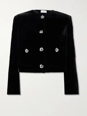 VIOLANTE NESSI Kelly Velvet Jacket - Black