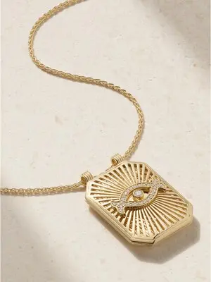 MARIE LICHTENBERG Eye Scapular 18-karat Diamond Necklace - Gold