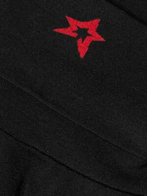 Perfect Moment Embroidered Jersey Turtleneck Bodysuit - Black
