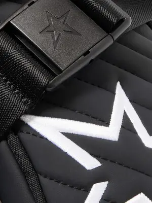 Perfect Moment Star Embroidered Quilted Belt Bag - Black