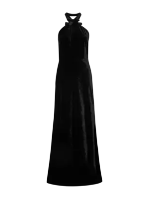 Bernadette Jolene Halterneck Velvet Maxi Dress