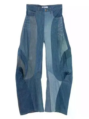 ANNI SALONEN Patchwork Ruffled Jeans - Blue