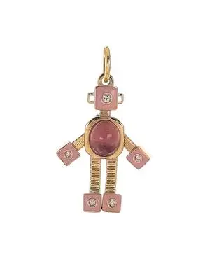 VAN ROBOT 18k Yellow Tourmaline And Diamond Robot Pendant