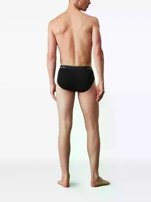 Calvin Klein Logo-waistband Briefs - Black
