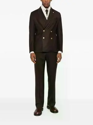 MANUEL RITZ Double-breasted Button Jacket - Brown