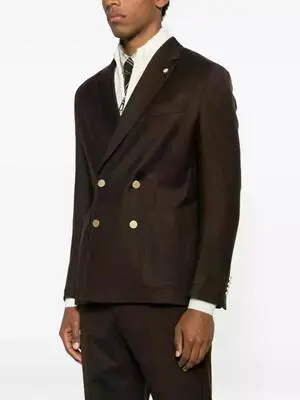 MANUEL RITZ Double-breasted Button Jacket - Brown