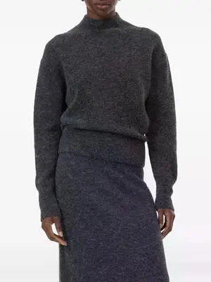 Closed Mock Neck Long-sleeve Sweater