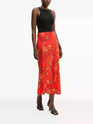 NEVER FULLY DRESSED Floral-print Midi Skirt