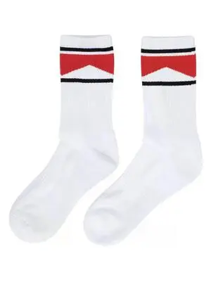 Rhude Chevron-design Socks - White