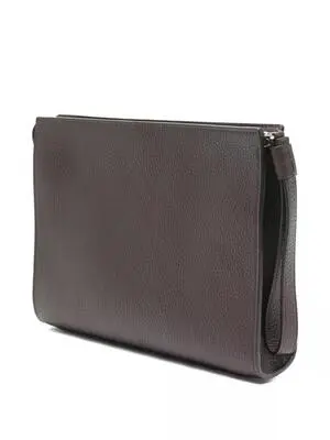 ORTIGNI Leather Clutch - Brown