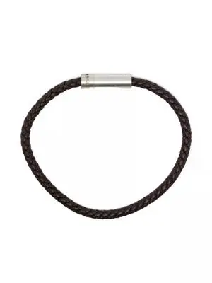 Le Gramme 7g Cable Leather Bracelet - Silver
