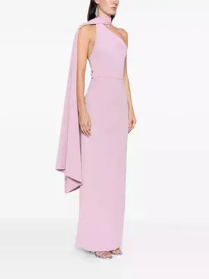 Solace London One-shoulder Drape Midi Dress - Pink