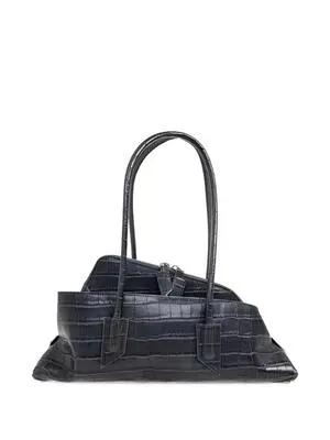 Attico La Passeggiata Small Croc-embossed Tote - Grey
