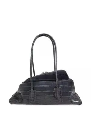 Attico La Passeggiata Small Croc-embossed Tote - Grey