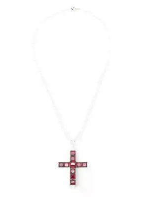 DARKAI Cross Pendant Pearl Necklace - White