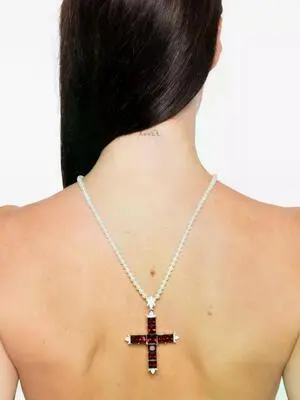 DARKAI Cross Pendant Pearl Necklace
