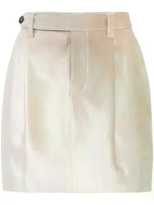 Brunello Cucinelli Pearlescent-finish Tailored Miniskirt