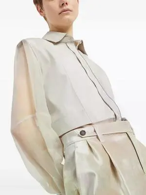Brunello Cucinelli Pearlescent-finish Tailored Miniskirt