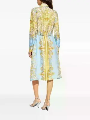 Versace Medusa-buckle Printed Midi Dress