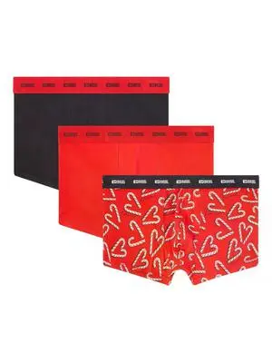 DIESEL® Damien-gft-utlt Logo-waistband Printed Boxer (pack Of Three) Red