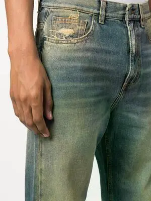 Palm Angels Ripped Straight-leg Denim Jeans