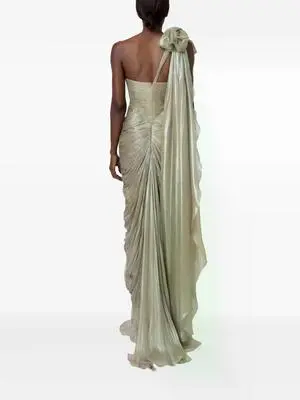 IRIS SERBAN Lissa One-shoulder Bow Maxi Dress