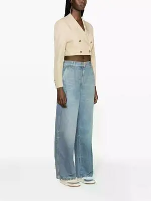 Palm Angels Double-breasted Cropped Blazer