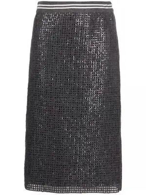 Brunello Cucinelli Sequin-embellished Midi Skirt