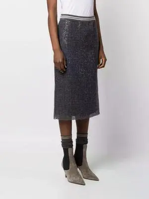 Brunello Cucinelli Sequin-embellished Midi Skirt