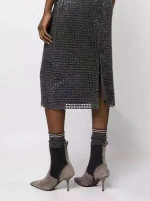 Brunello Cucinelli Sequin-embellished Midi Skirt