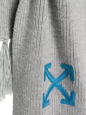 Off-White Arrows-embroidered Wool Scarf