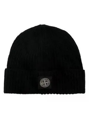 Stone Island Logo-patch Virgin Wool Beanie