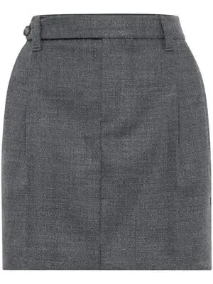 Brunello Cucinelli Tailored Virgin Wool Miniskirt - Grey