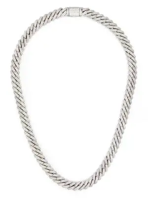 DARKAI Mini Prong Pavé Gemstone Necklace - Silver