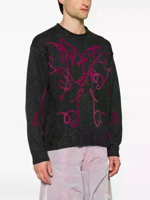 Acne Studios Flocked Logo Distressed Jumper