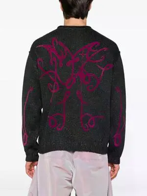 Acne Studios Flocked Logo Distressed Jumper