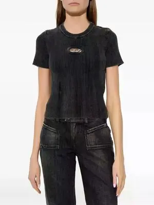 DIESEL® Ribbed Logo T-shirt - Black