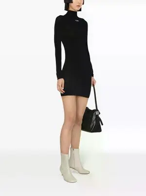 Off-White Logo-embellished Ribbed Shirt Dress