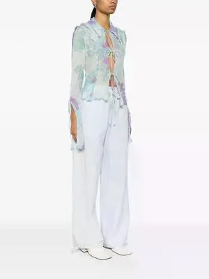 Acne Studios Floral-print Semi-sheer Shirt