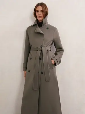 REISS Wool-blend Belted Coat - Mink