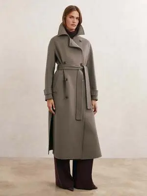 REISS Wool-blend Belted Coat - Mink