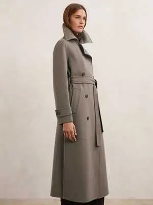 REISS Wool-blend Belted Coat - Mink