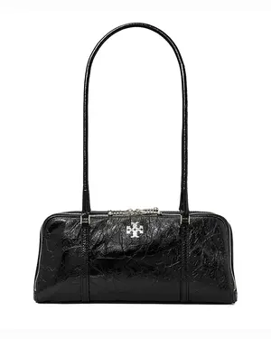 Tory Burch Crinkle Leather Satchel Black