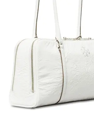 Tory Burch Crinkle Leather Satchel - White
