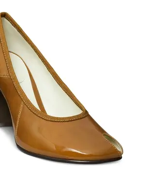 Tory Burch Peep Toe Pumps - Caramel