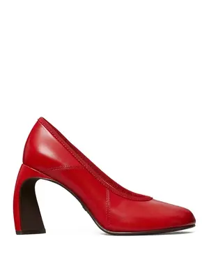 Tory Burch Peep Toe Pumps - Red Sky