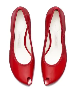 Tory Burch Peep Toe Pumps - Red Sky