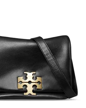 Tory Burch Kira Soft Leather Shoulder Bag - Black/gold