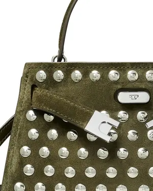 Tory Burch Studded Suede Top Handle Bag