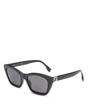 Fendi Forever Fendi Rectangular Sunglasses, 54mm Black/smoke